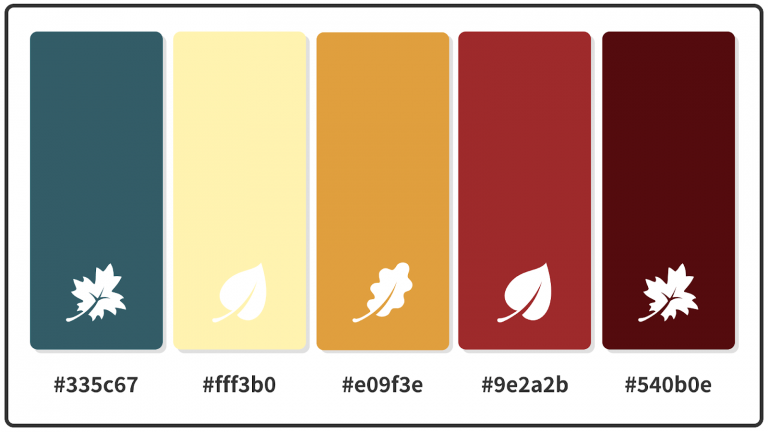 Las 20 mejores paletas de colores de otoño para 2023 - Venngage Blog